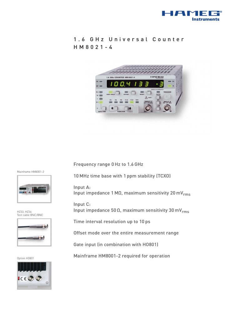 HM 8021 | PDF | Hertz | Frequency