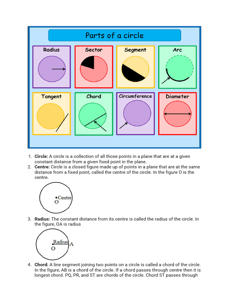 Circle Notes For Class 6 | PDF
