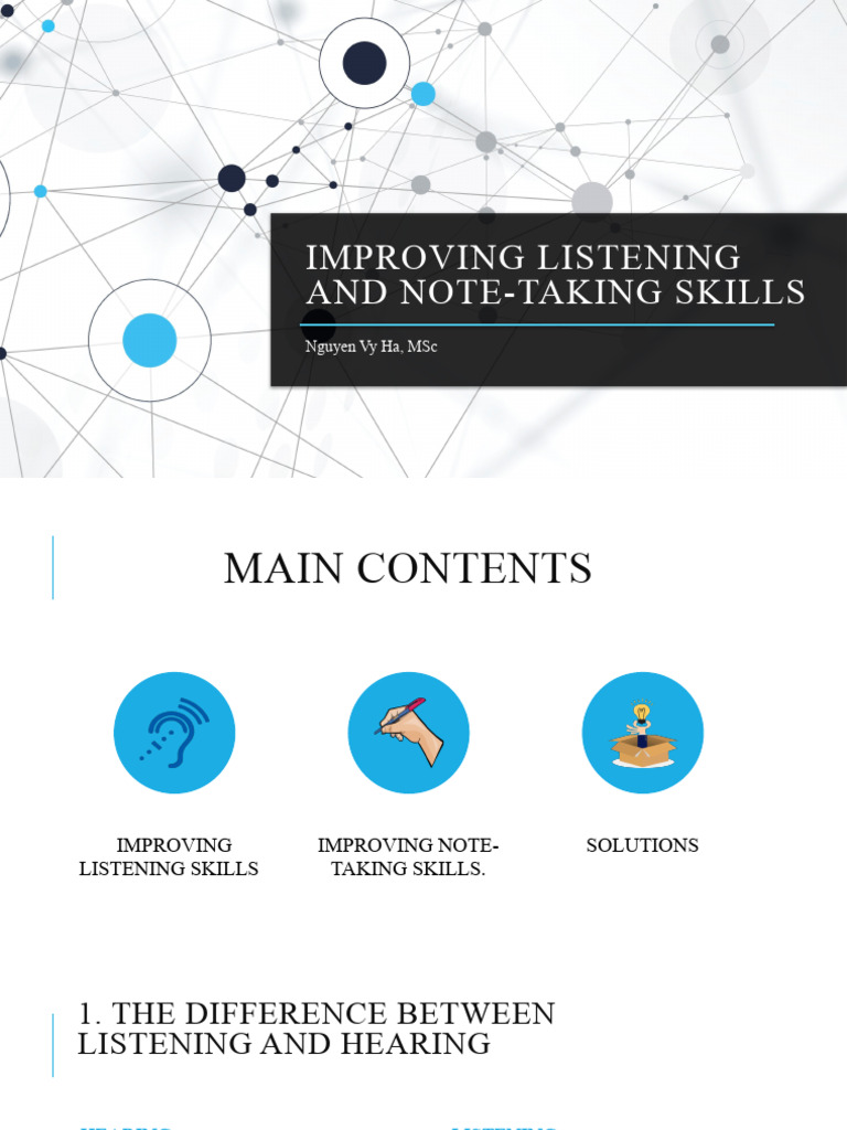 Improving Listening and Note-Taking Skills | PDF