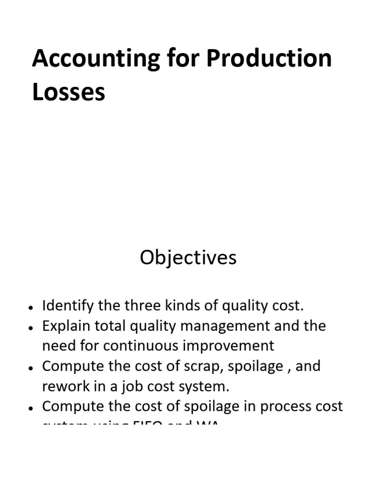 Production Losses - (PC) | PDF