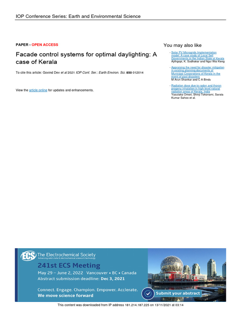 Facade - Control - Systems - For - Optimal - Daylighting - A - C Simiulation Based | PDF