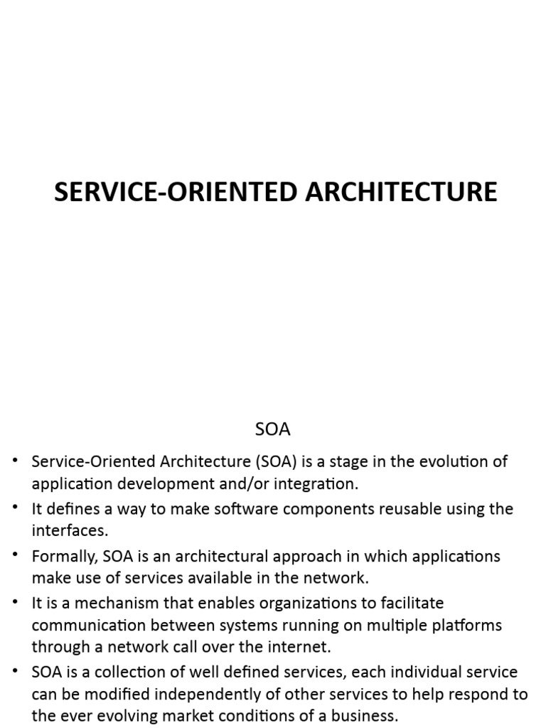 Service Oriented Architecture Pdf Service Oriented Architecture Component Based Software