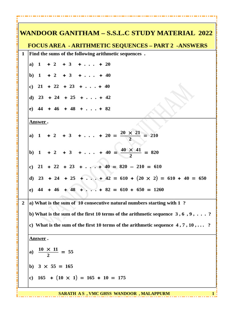 Kerala SSLC Maths CH 1 Focus Area Notes (Eng Med) | PDF | Mathematical ...