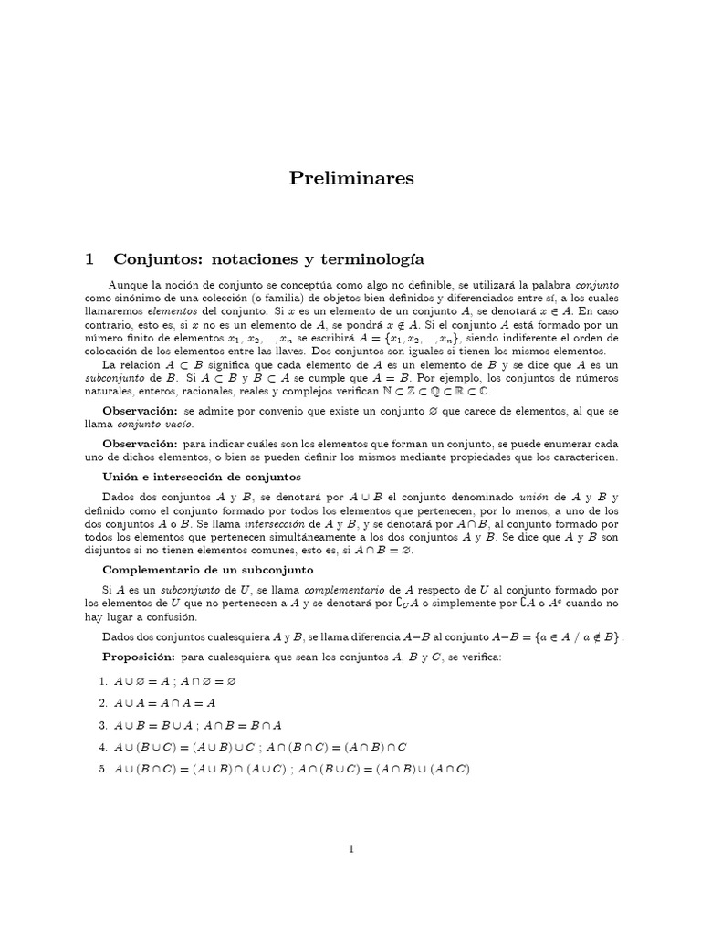 Leccion 0 - Preliminares | PDF | Función (Matemáticas) | Espacio vectorial