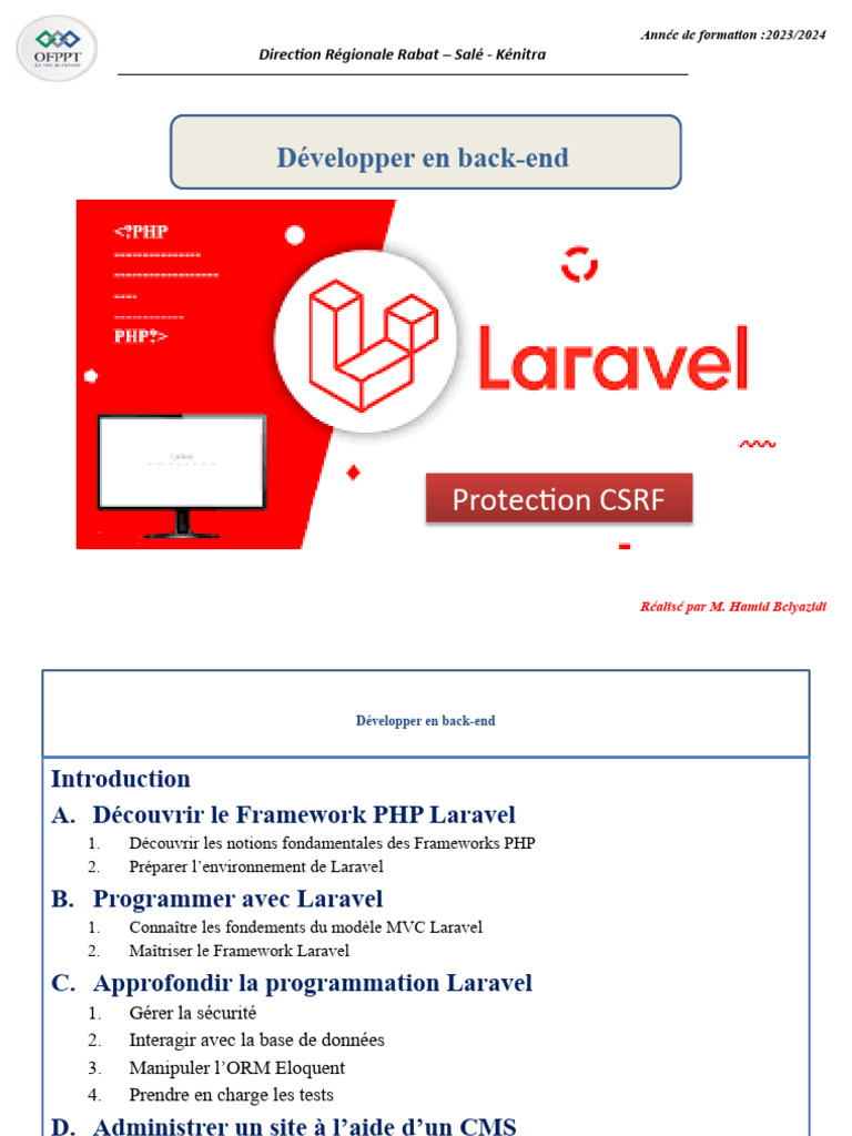 Cour Développer en Back-End Belyazidi - 5 Protection CSRF | PDF | Modèle-vue-contrôleur | Cookie ...