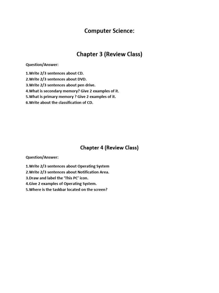 Computer Science ALL CW | PDF