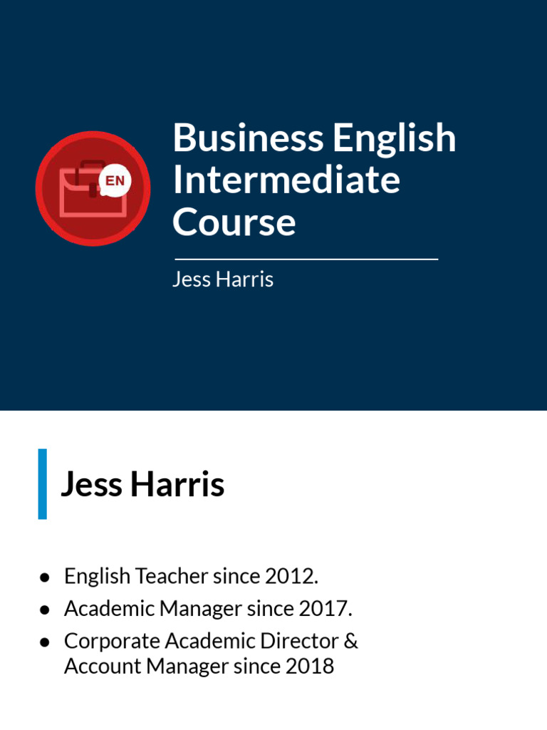 Business English Intermediate Course Slides | PDF | Communication ...