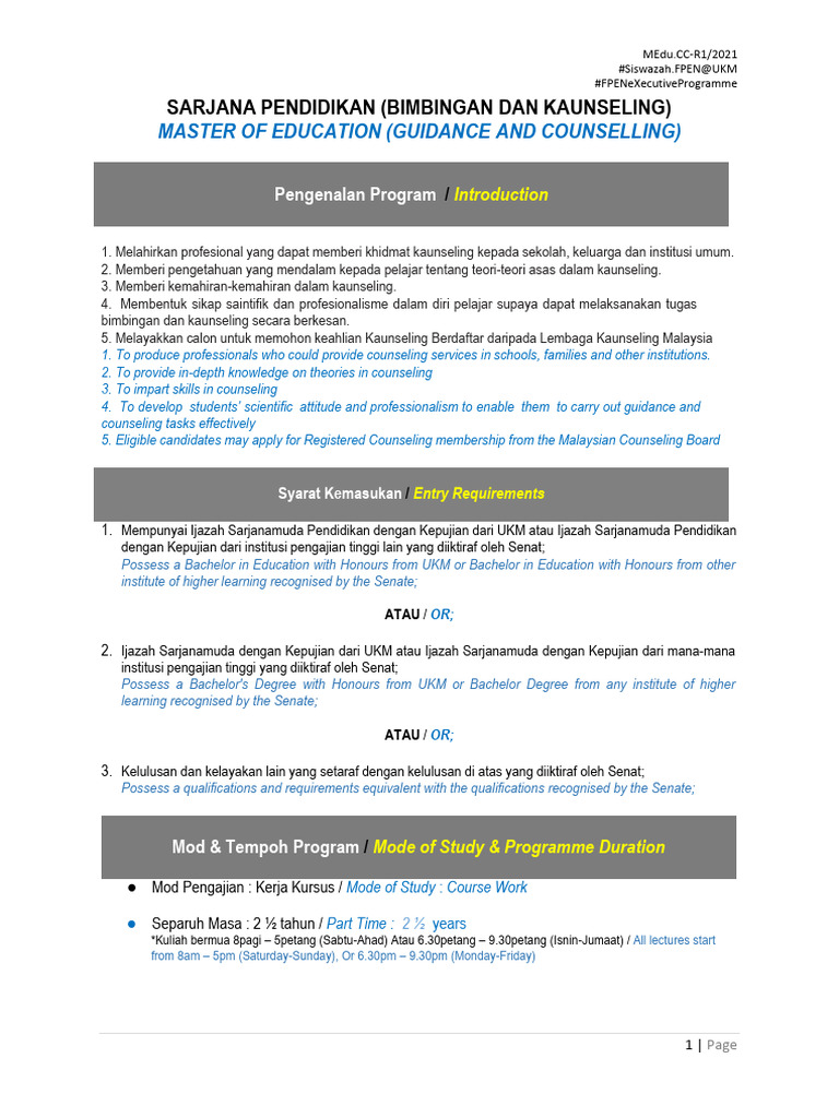 Ukm Kaunseling | PDF