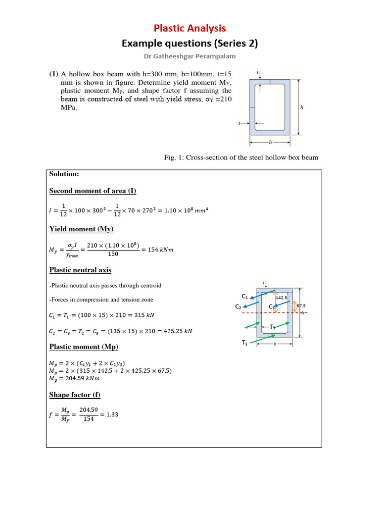 Tutorial2 - Plastic Analysis - Sol | PDF | Beam (Structure) | Continuum Mechanics