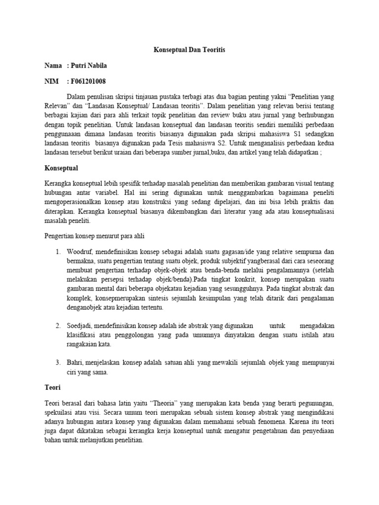 Konseptual Dan Teoritis | PDF