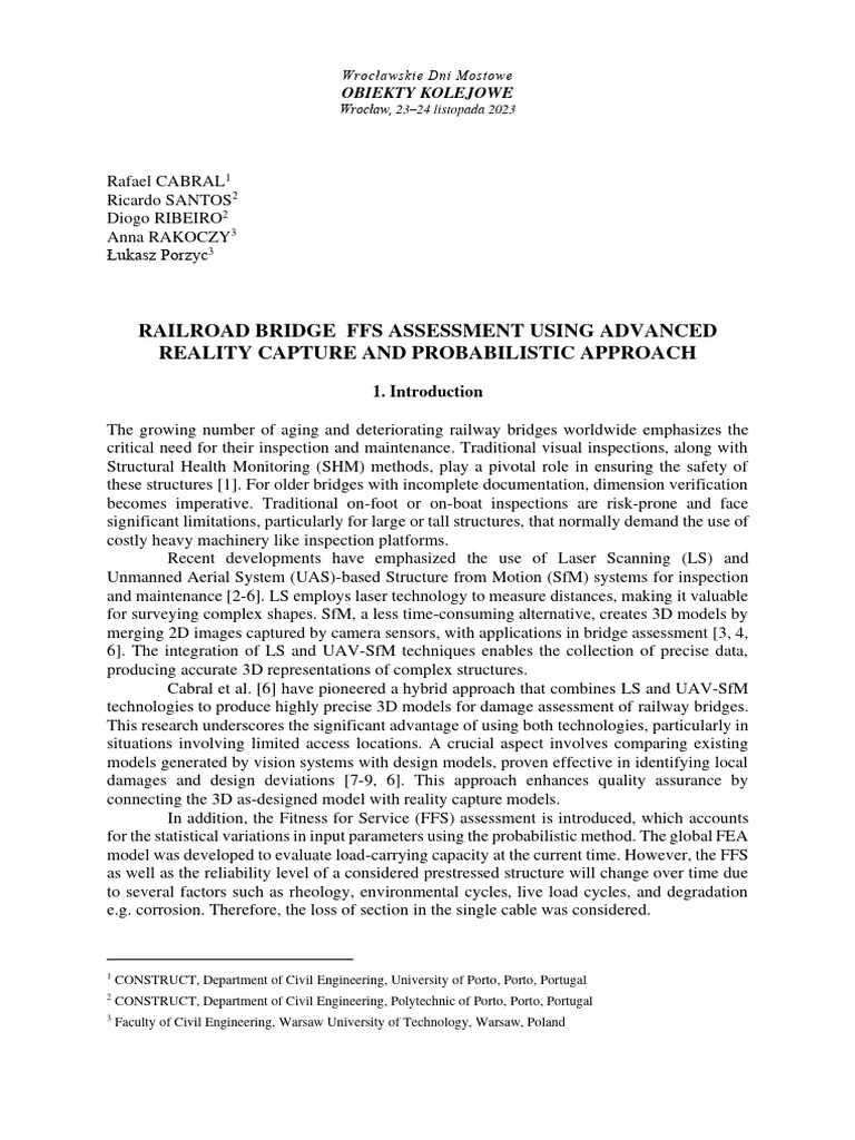 Railroad Bridge FFS Assessment Using Advanced Reality Capture and ...