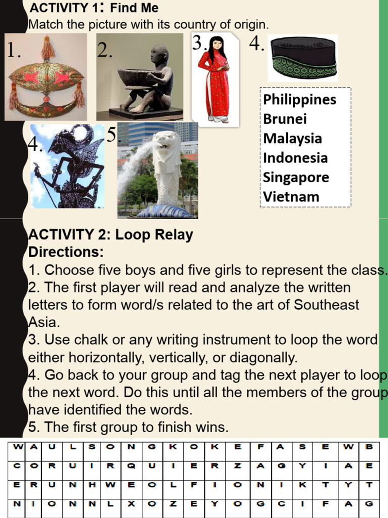 Southeast Asian Art g8 q1 | PDF | Textiles | Canvas