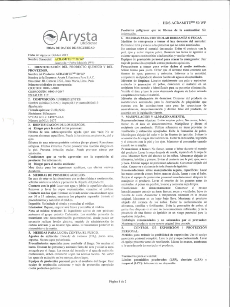 Acramite 50 WP | PDF