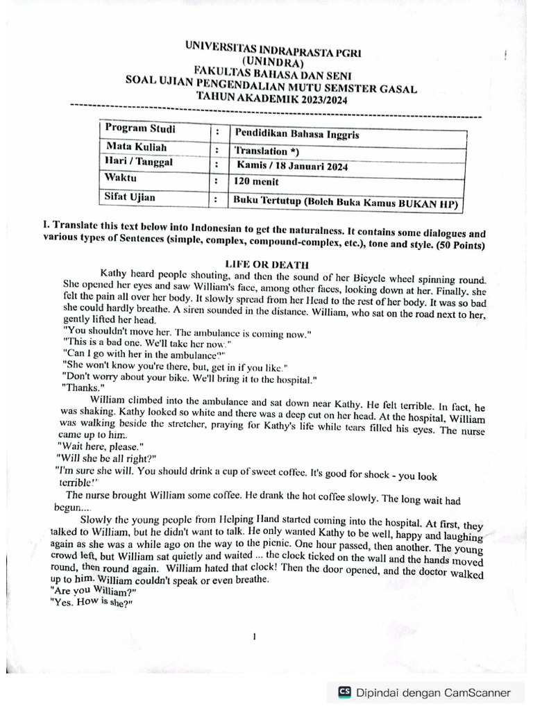 Soal UPM Translation 2023-2024 | PDF