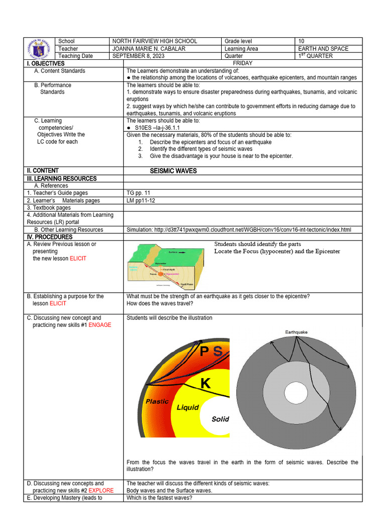 Lesson Plan | PDF | Volcano | Earthquakes