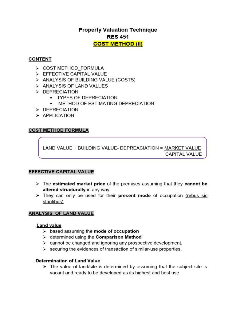 Cost Method 2 | PDF | Real Estate Appraisal | Depreciation