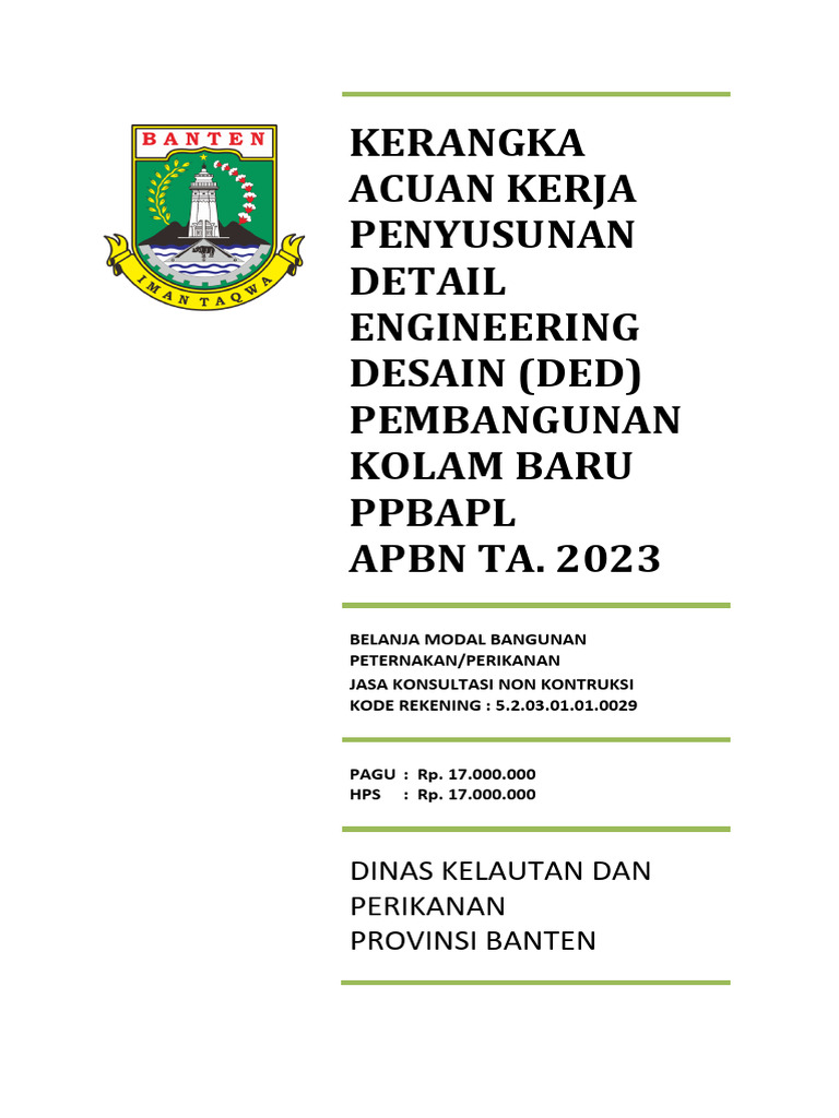 Rencana Pembangunan Kolam Baru PPBAPL | PDF | Griya & Taman | Sains ...
