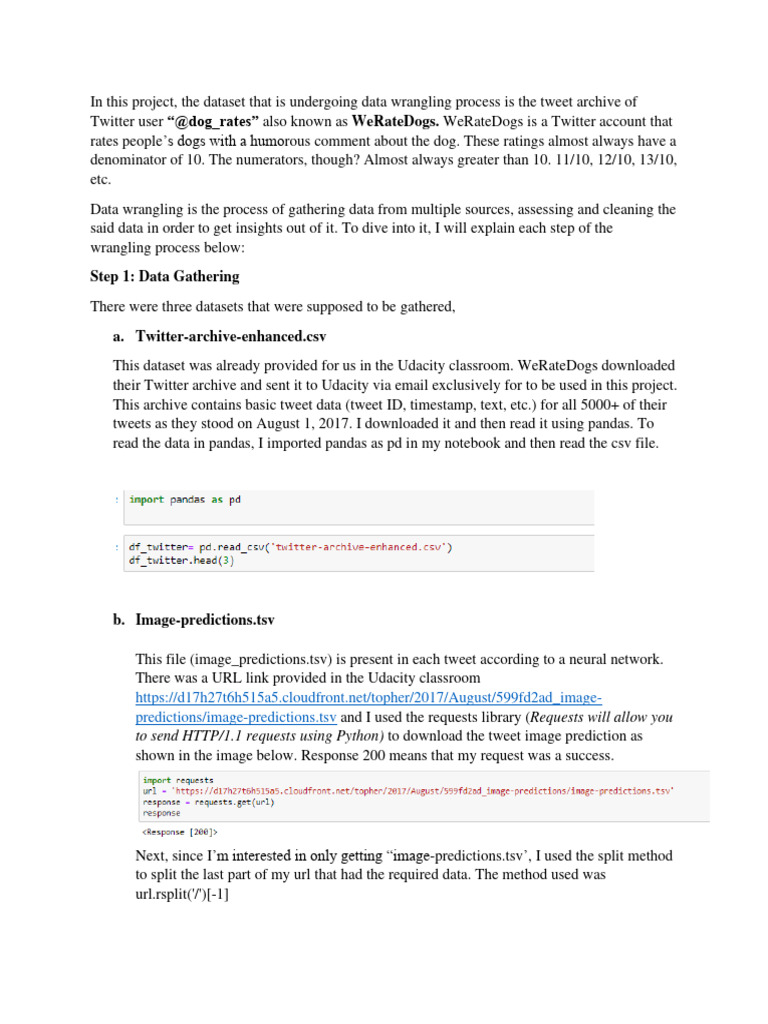 Wrangle Report | PDF | Data | Software Engineering