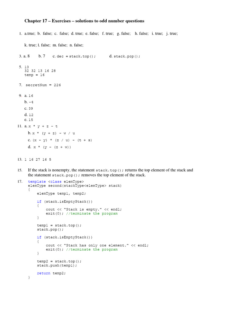 Solutions Exercises Chap 17 | PDF | Computer Programming | Software Engineering