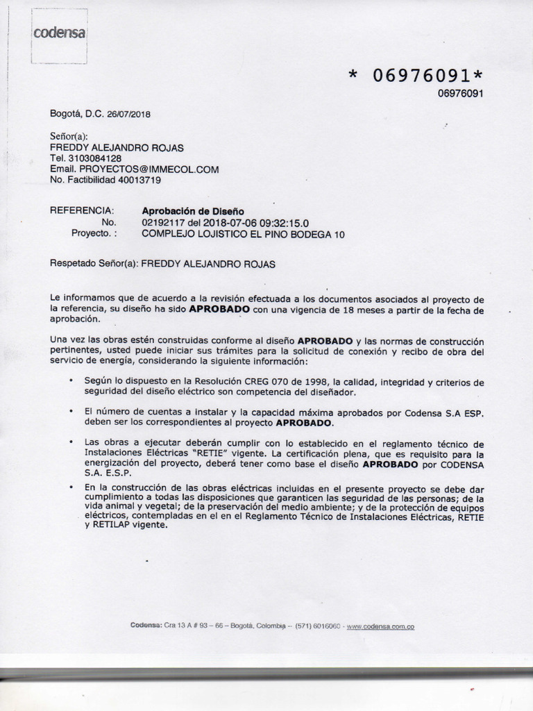 Oficios Codensa | PDF | Bogotá