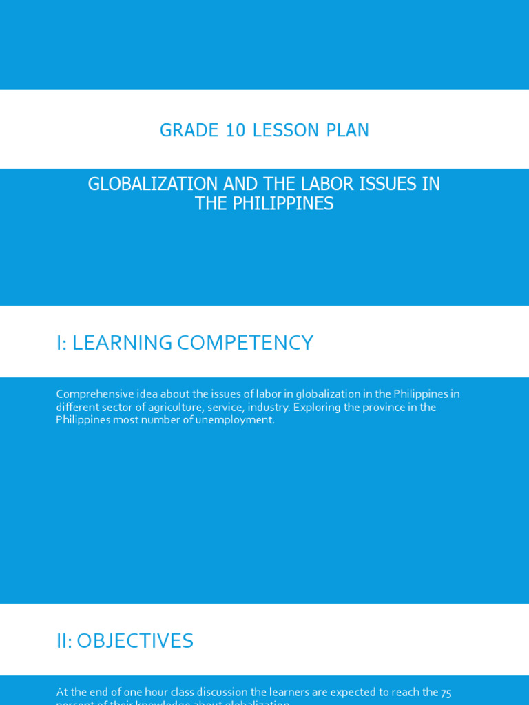 Grade 10 Lesson Plan | Download Free PDF | Labour Economics | Learning
