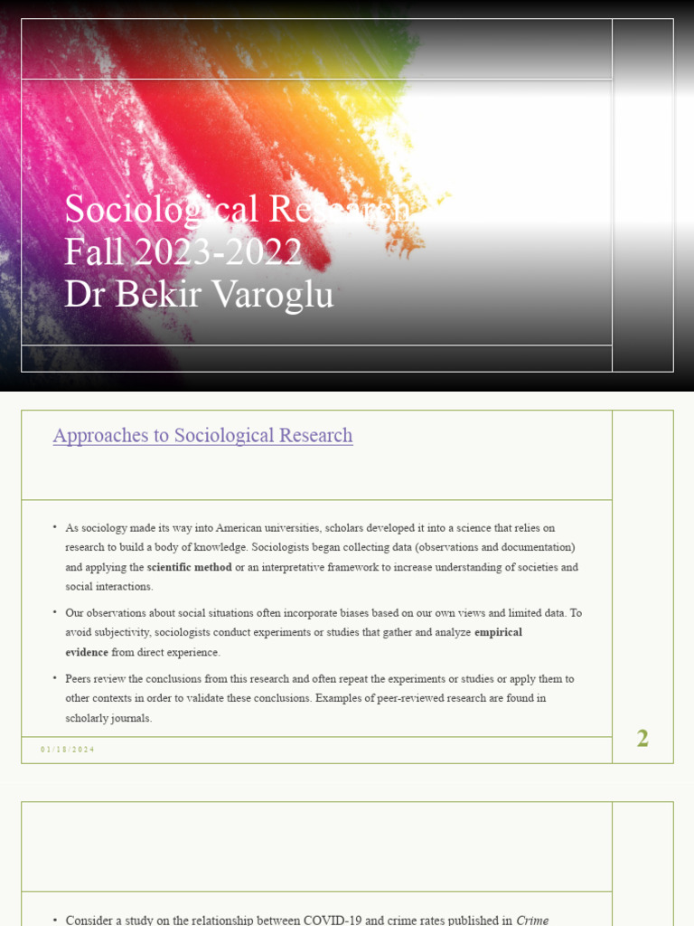 Lecture 2 - Sociological Research | PDF | Sociology | Scientific Method