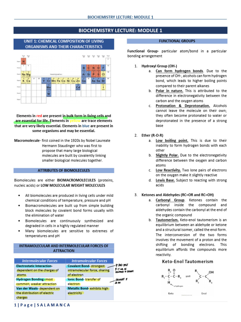 BIOCHEMISTRY LEC Module 1 | PDF | Acid | Acid Dissociation Constant BIOCHEMISTRY LEC Module 1 | PDF | Acid | Acid Dissociation Constant