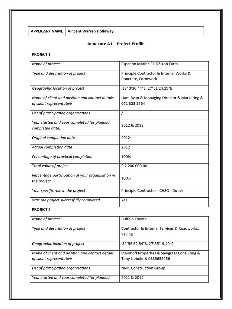 Annexure A1 - Project Profile | PDF | Real Estate | Asset Management