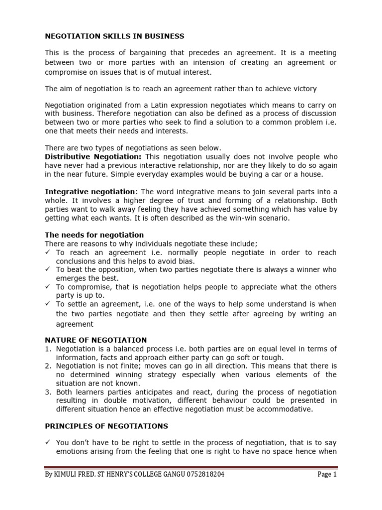 Business Negotiation Essentials | PDF | Negotiation | Salary