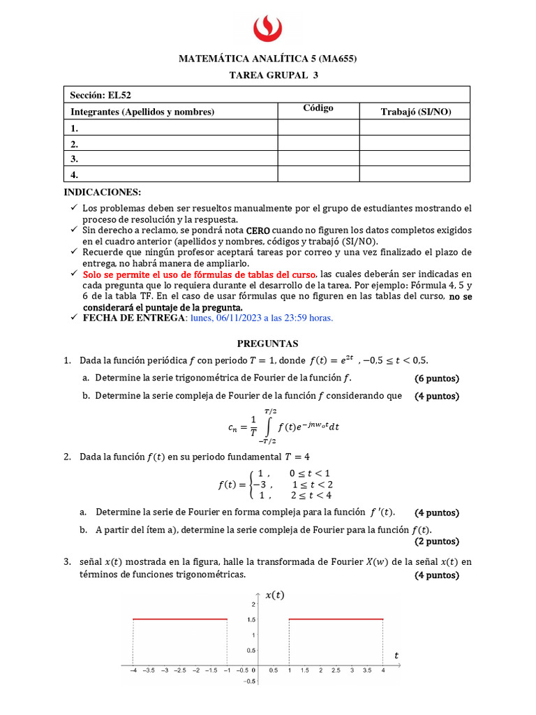 MA655 - Tarea Grupal 3 - 2023 02 - EL52 | PDF | Matemáticas | Informática