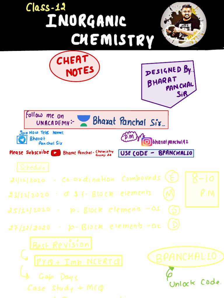 Inorganic Chemistry Short Notes | Download Free PDF | Chemical ...