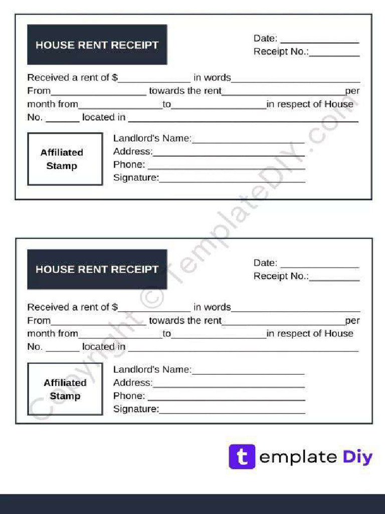 Home_House Rent Receipt Printable Template [Pdf & Word] | PDF