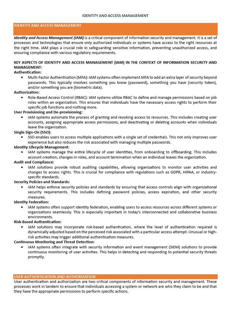 Identity and Access Management 1 | PDF | Authentication | Access Control