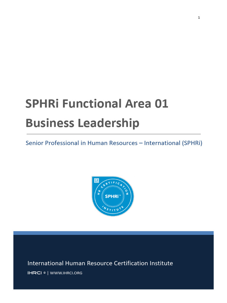 2019 SPHRi Workbook Module 1 | PDF | Human Resource Management | Human ...