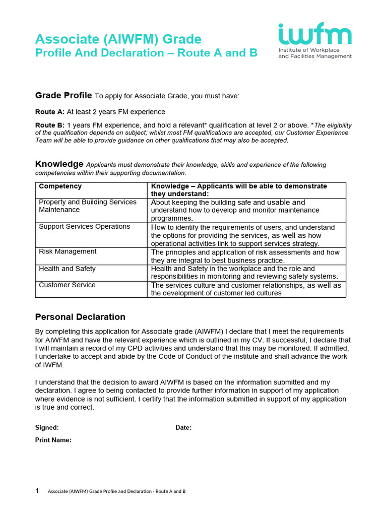IWFM-Associate-Grade-Declaration-Form | PDF | Information ...