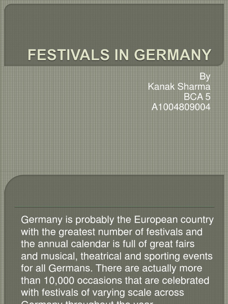 Major Festivals Celebrated in Germany | PDF | Carnival | Festival