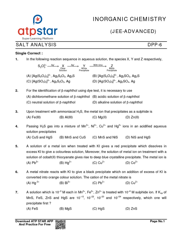 DPP6 Salt Analysis Advanced-20210817095236189649 | PDF | Precipitation (Chemistry ...