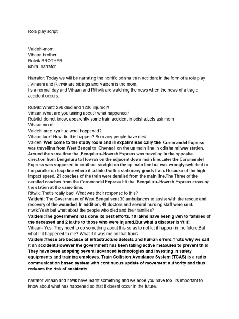 Role play script | PDF | Train | Rail Transport