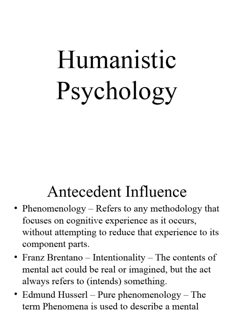 Humanistic Psychology Me | PDF | Phenomenology (Philosophy ...