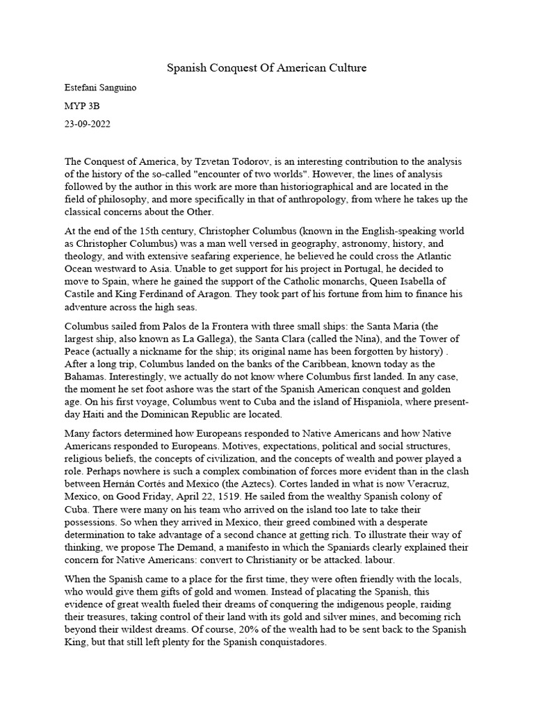 Spanish Conquest of American Culture | Download Free PDF | Francisco ...