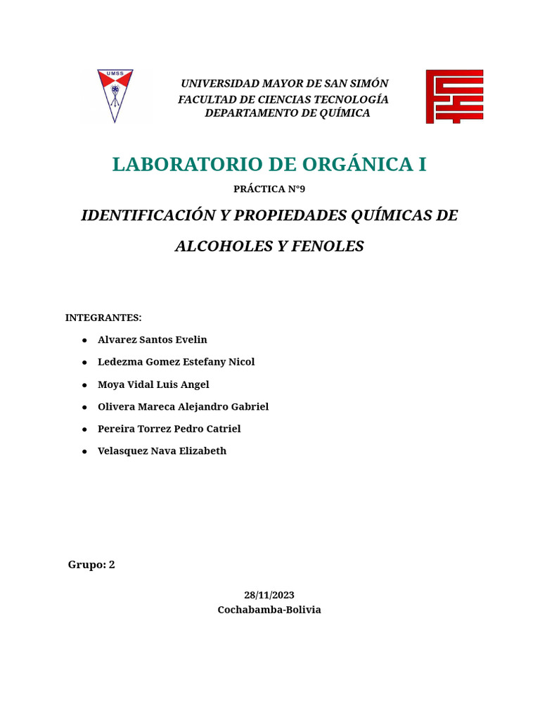 P9 Lab Orga 1 | Descargar gratis PDF | Ester | Ácido