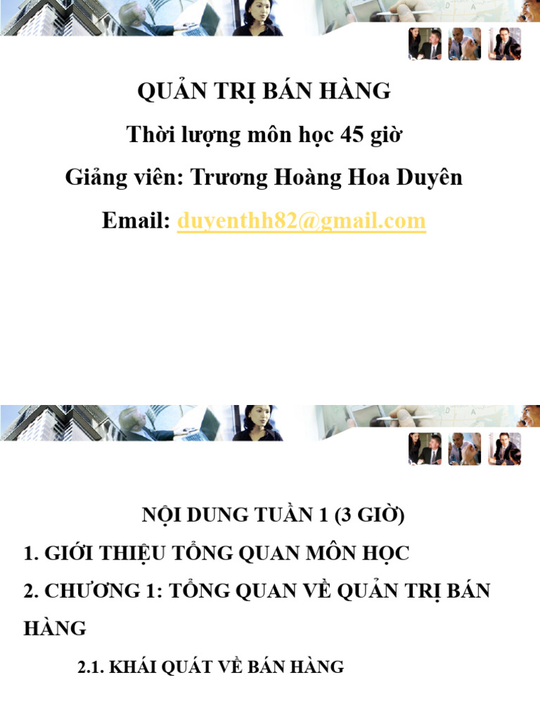 MKT 402 - Quan Tri Ban Hang - 2020S - Lecture Slides - 1 | PDF