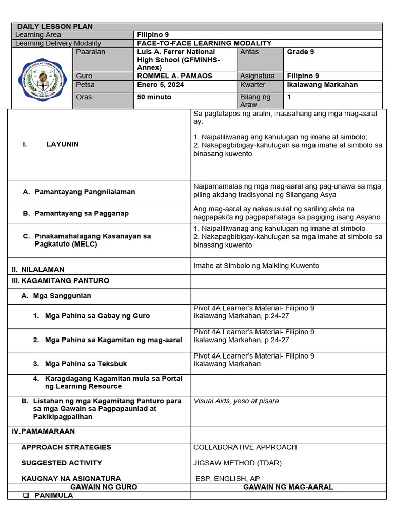 W5 Imahe at Simbolo NG Maikling Kuwento | PDF