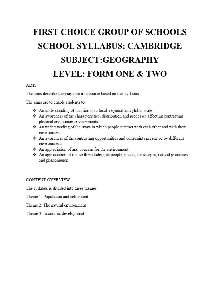 Form 1 and 2 Revised Syllabus | PDF | River | Earthquakes