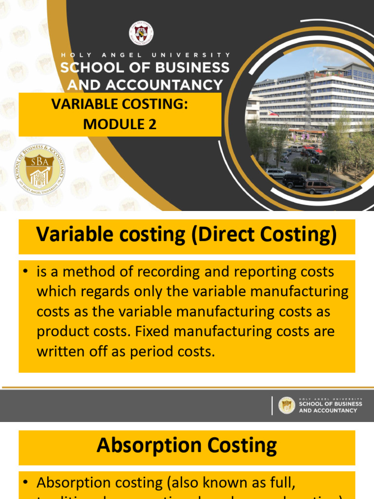 2 - Variable Costing V Absorption Costing | PDF | Inventory | Cost