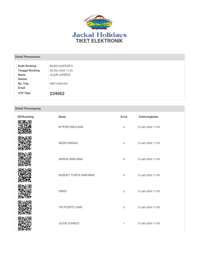 Tiket Elektronik Andis Samiaji | PDF