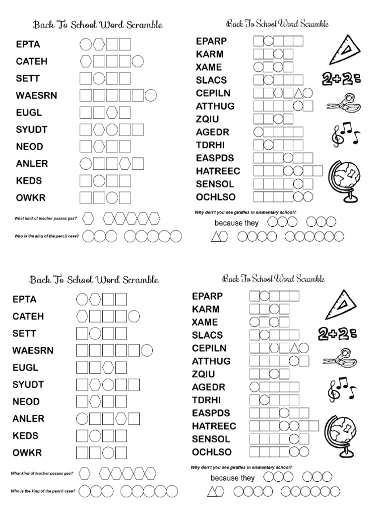 Word Scramble Activity | PDF