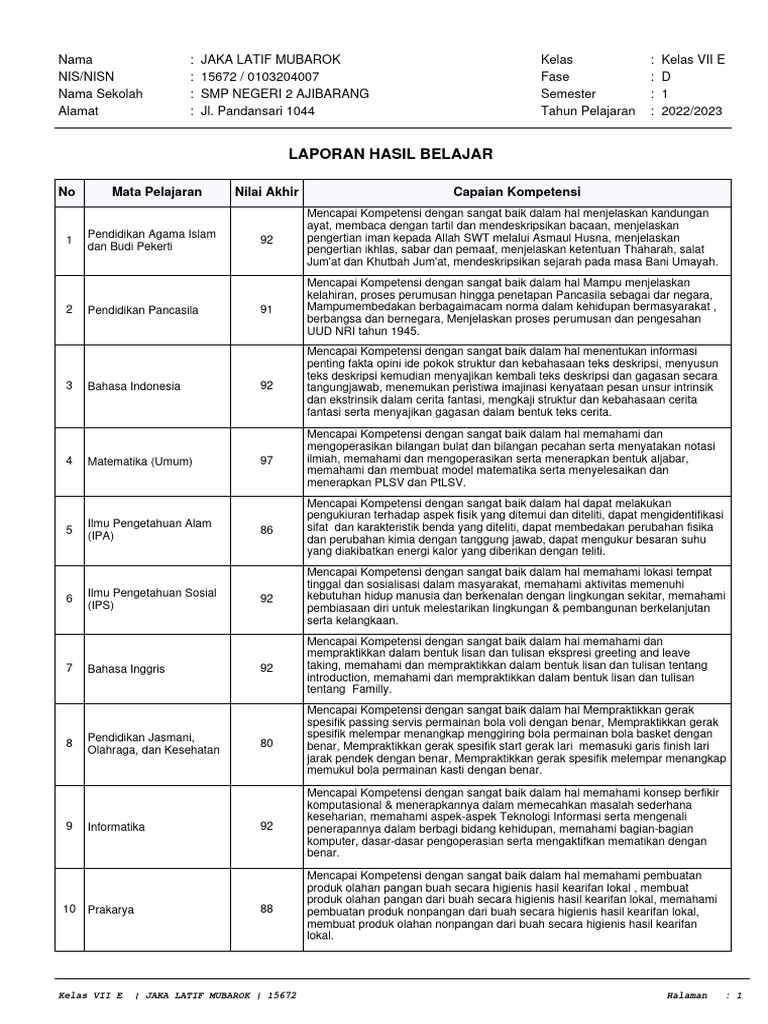 Kegiatan Outing Class | PDF