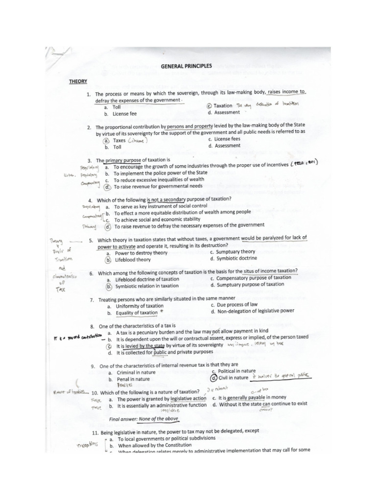 Gen. Principles Practice Questions | PDF