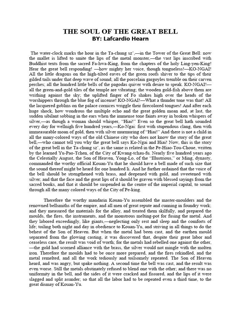 THE SOUL OF THE GREAT BELL | PDF
